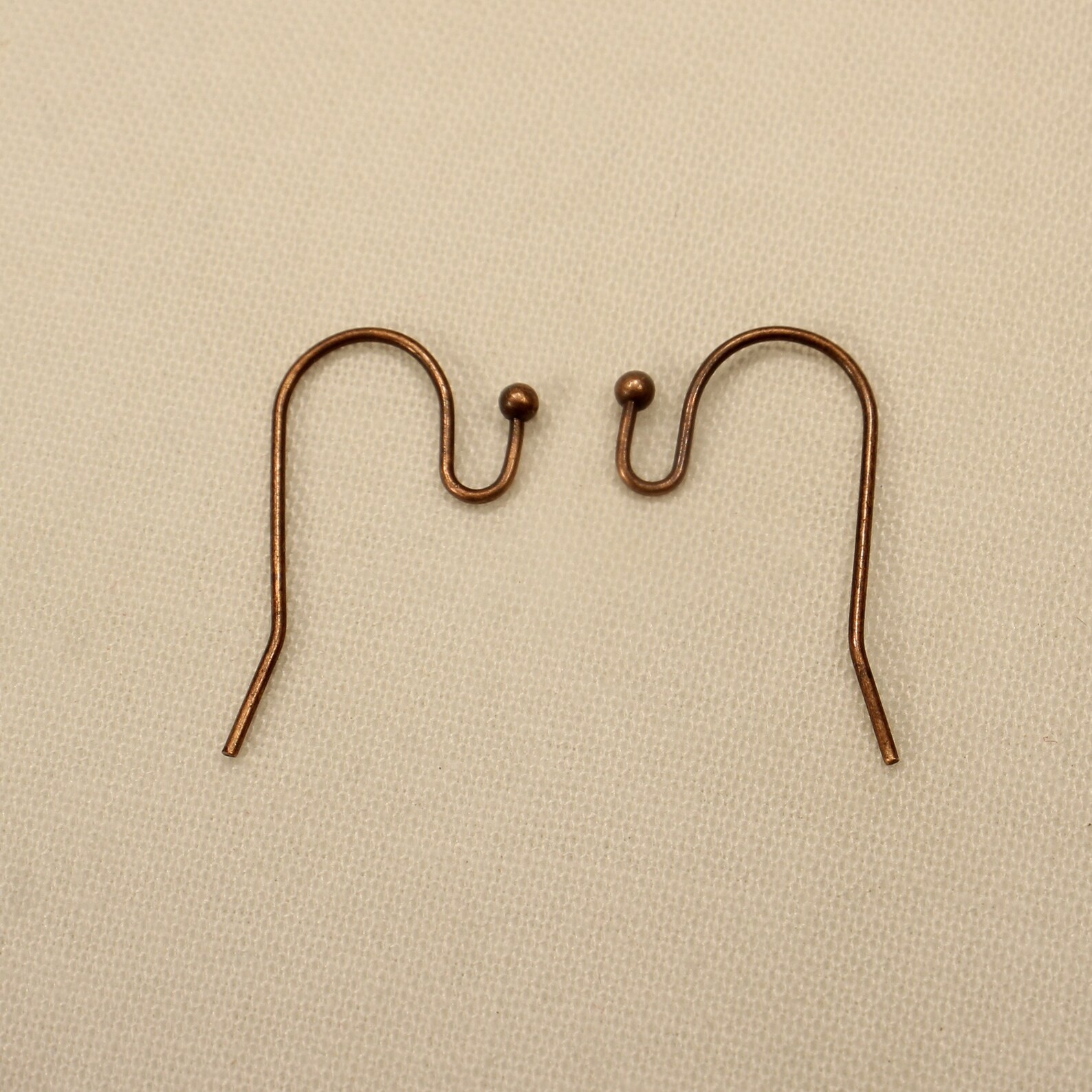 Ear Wire Hook with Accent Ball 21mm Antique Copper Tone Iron | Etsy