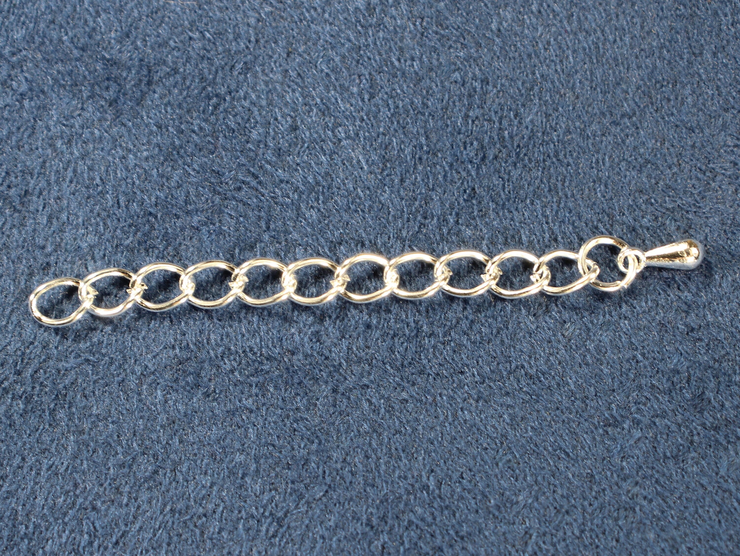 Extender Chain 55mm With Teardrop Accent Iron Based Silver - Etsy