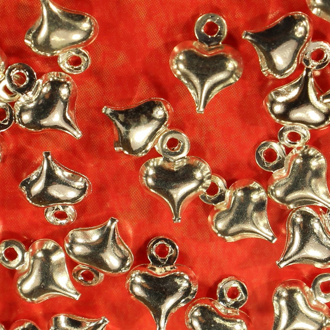 Corazón hinchado 8 mm base de cobre plateado encantos de amor 3D - 0757 ...