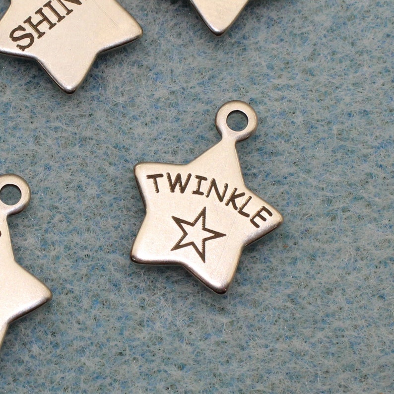 Personalized Star 16mm Silver Tone 304 Stainless Steel Custom Laser ...