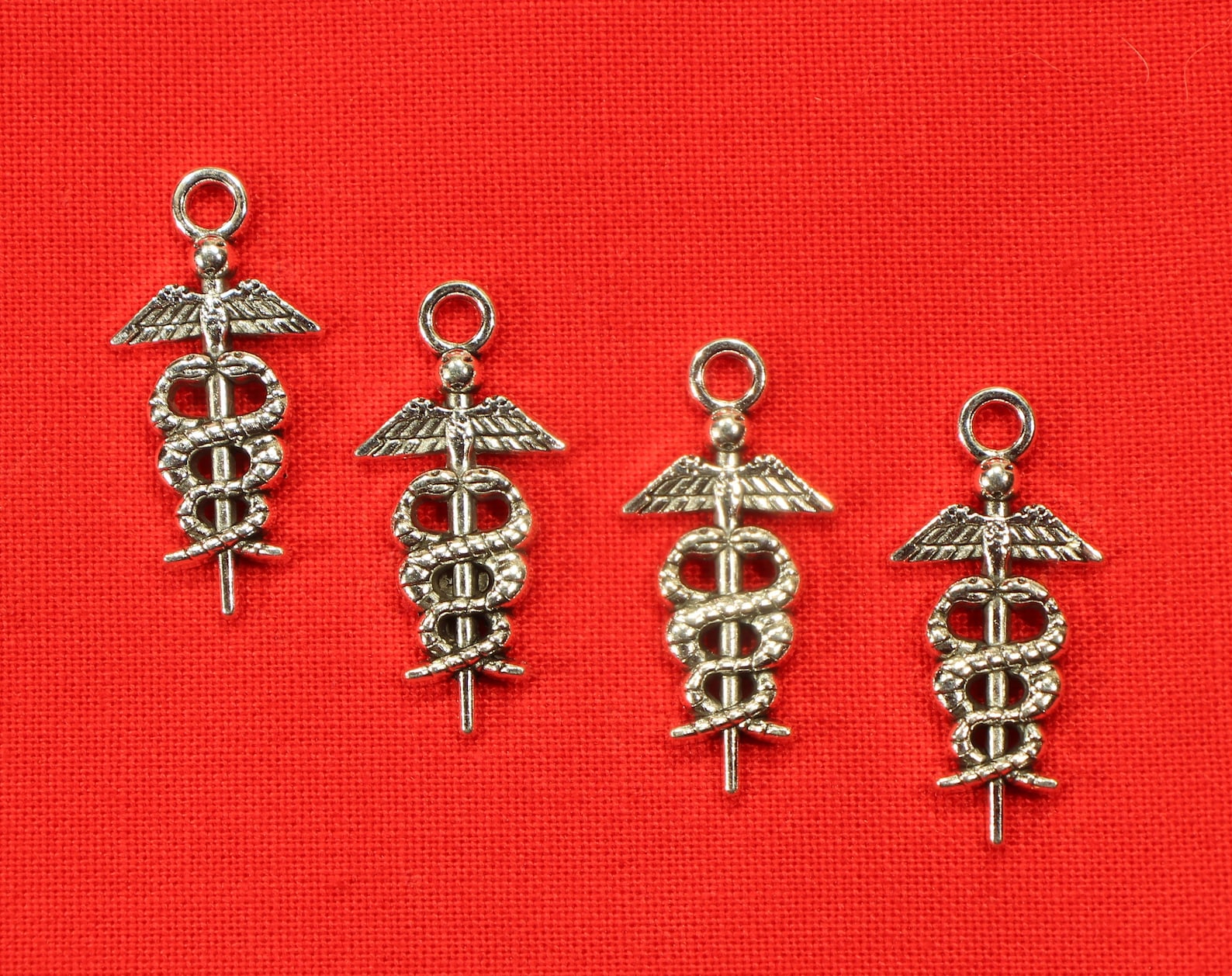 Medical Caduceus 26mm Antique Silver Tone Single Sided 2D - Etsy