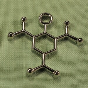 TNT Molecule 28mm Antique Silver Tone Single Sided Science Charms ...