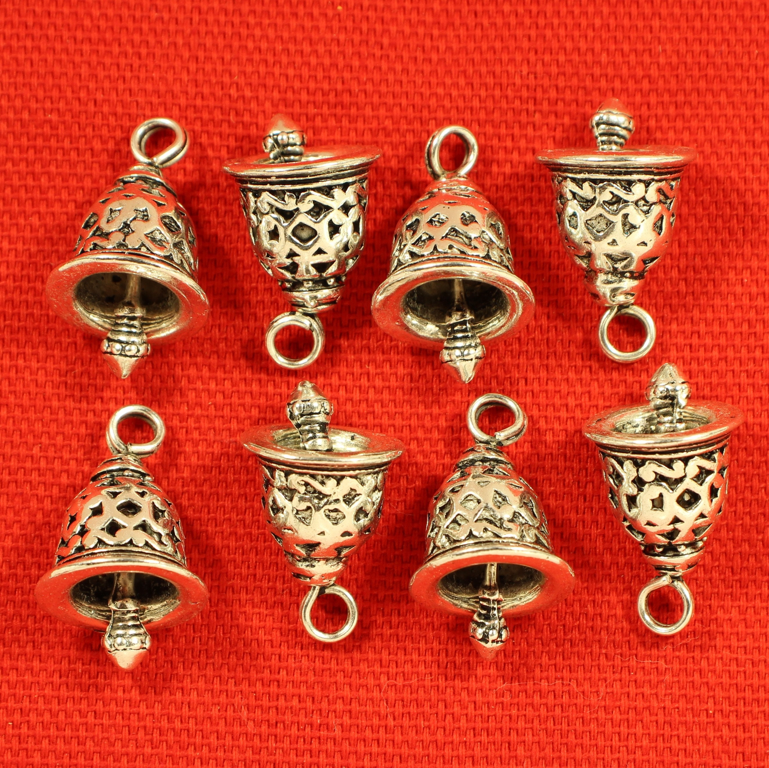 Bell 20mm Antique Silver Tone 3D Ornate Holiday Charms 0064 - Etsy