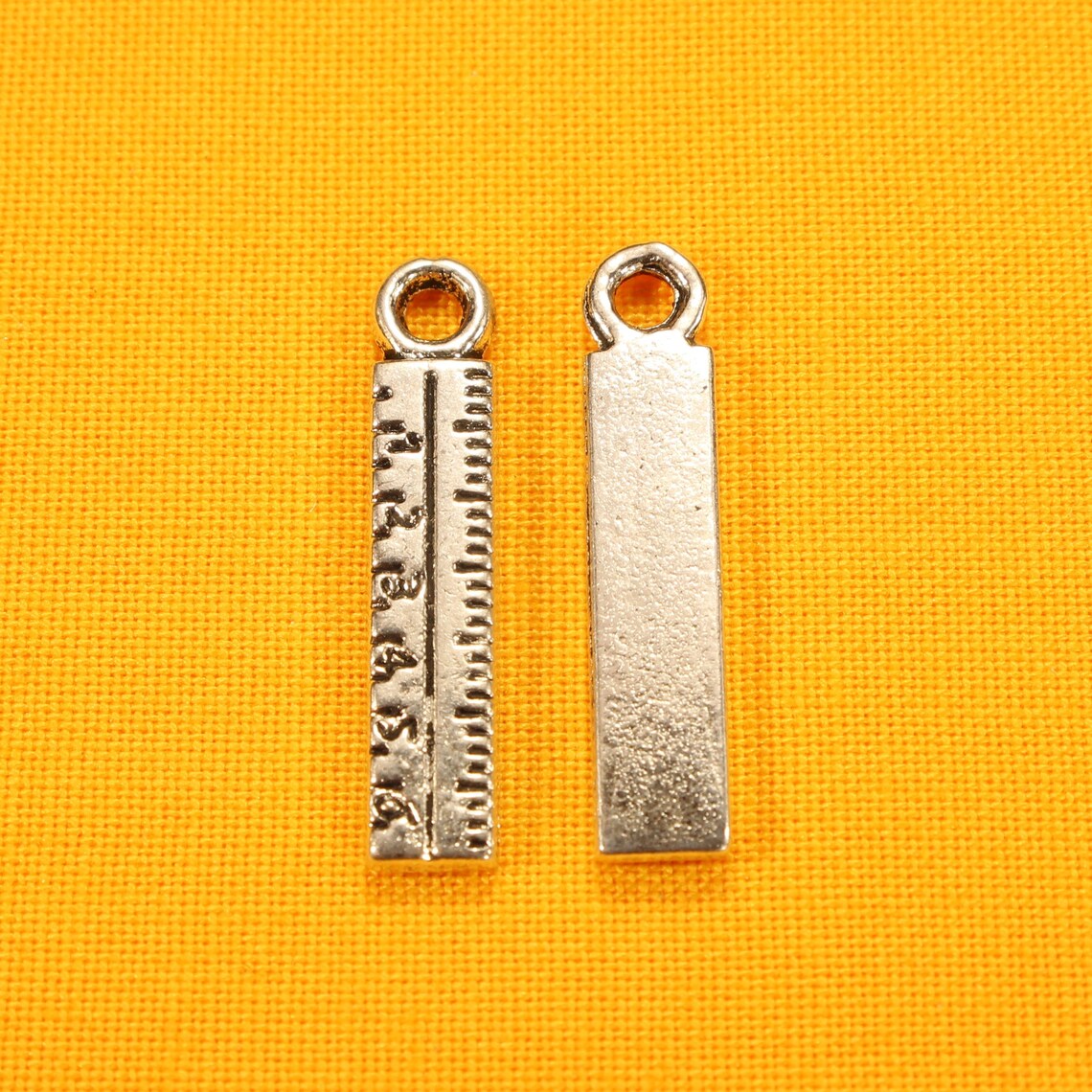 Ruler 24mm Antique Silver Tone Single Sided School Charms - Etsy