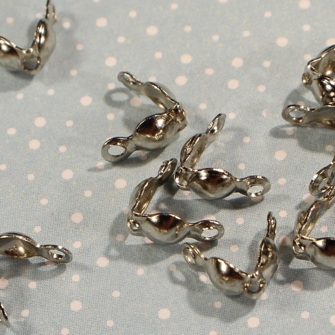 Knot Cover 8mm Antique Silver Tone Iron Based Clamshell Style With Two ...