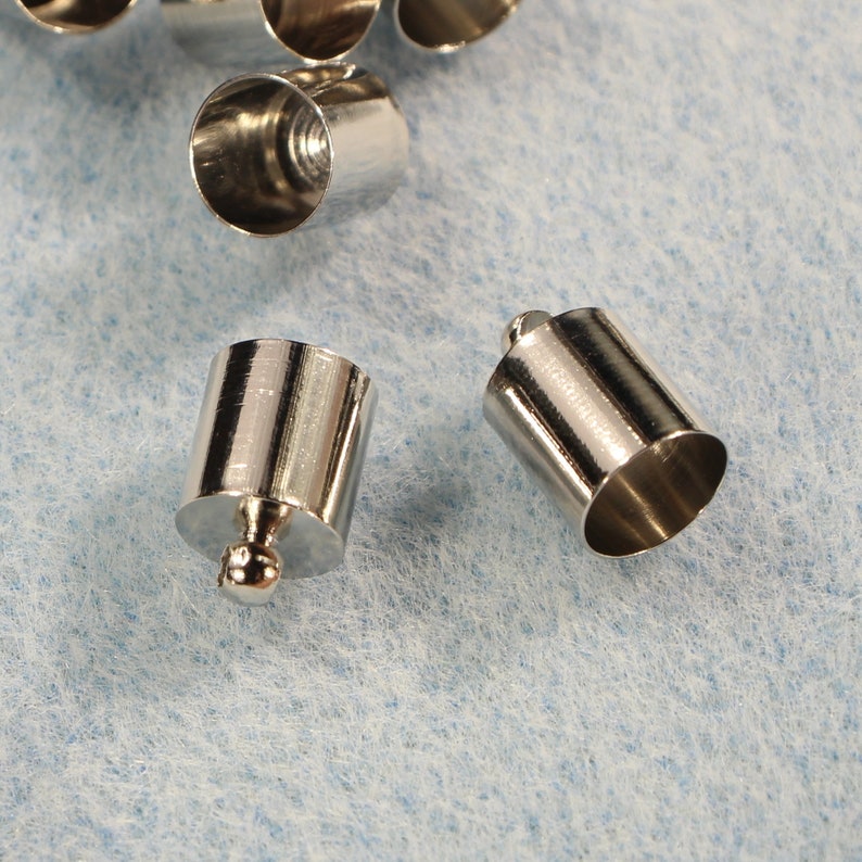 Cord End Caps 12mm X 8mm Cylinder Style Silver Tone Over - Etsy