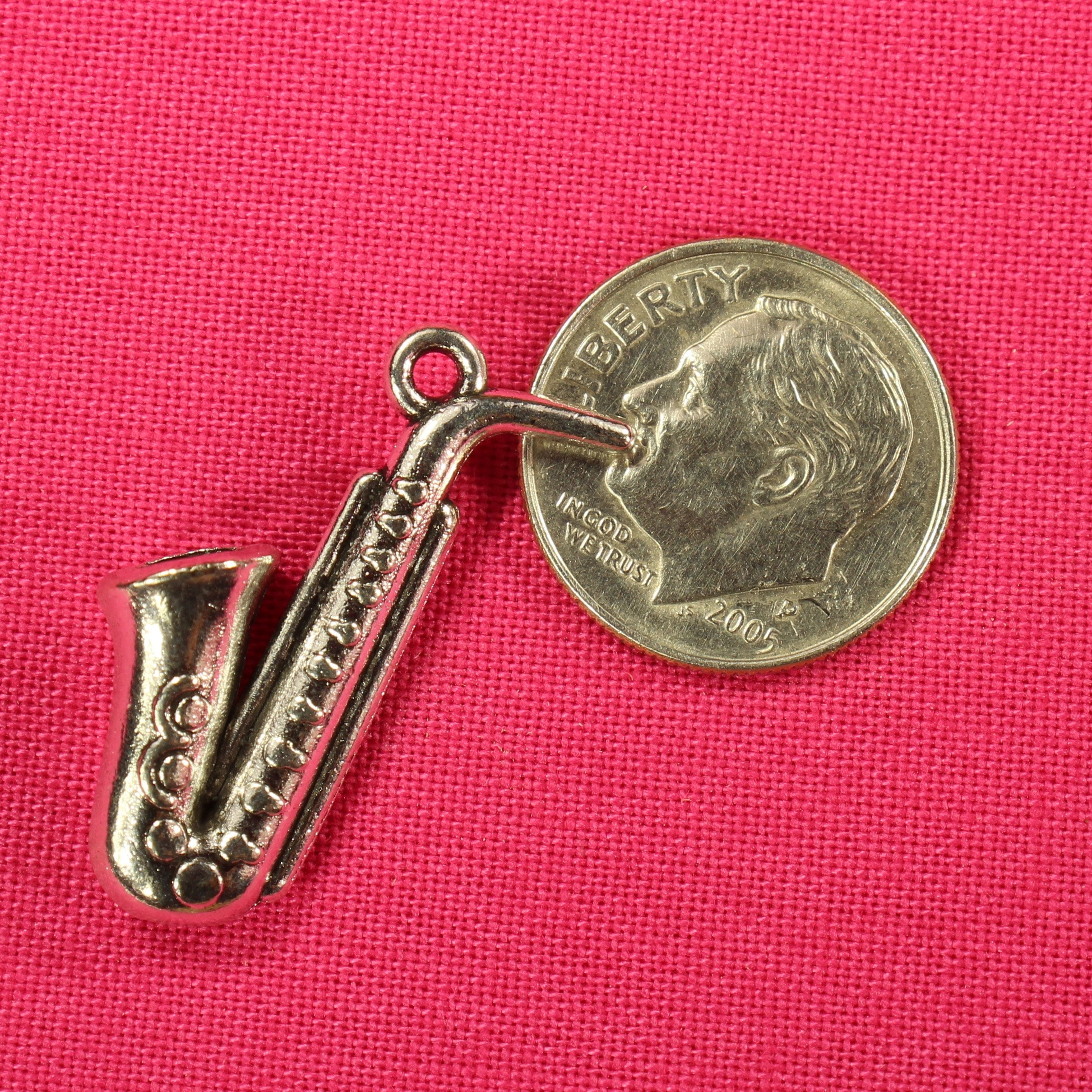 Saxophone 26mm Antique Silver Tone 3D Music Charms - 0588 - Etsy