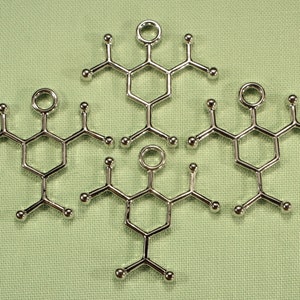 TNT Molecule 28mm Antique Silver Tone Single Sided Science Charms ...