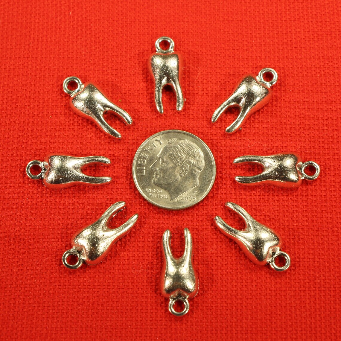 Tooth 20mm Antique Silver Tone Single Sided 2D Dental Charms - 0282 - Etsy