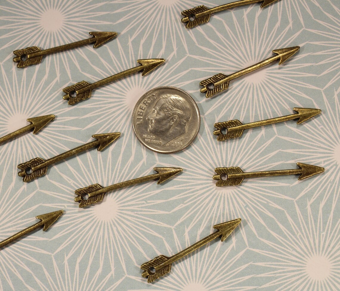 Arrow 29mm Antique Bronze Tone Double Sided Love Charms - 0962 - Etsy