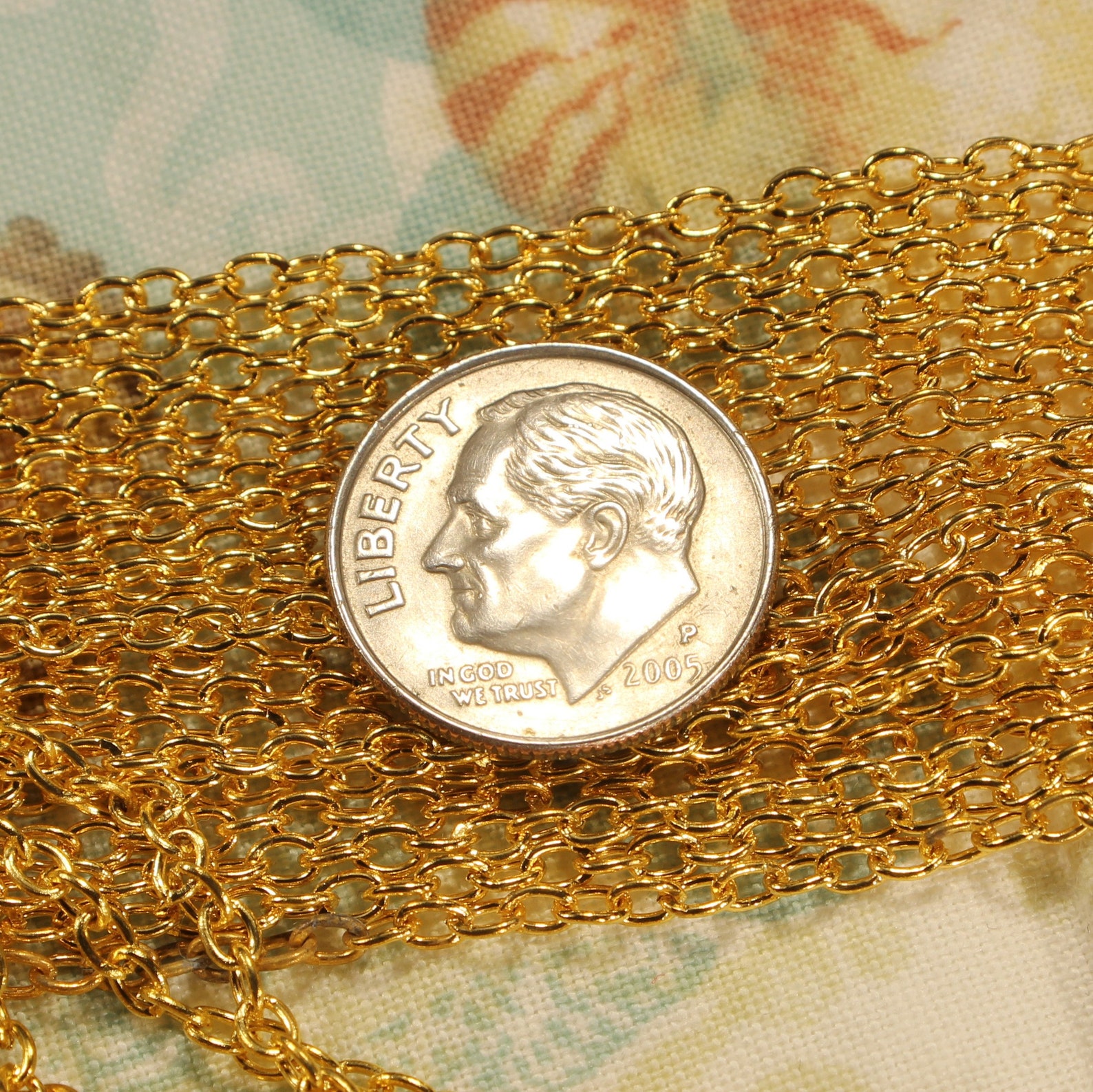 Gold Plated 3mm X 2mm Cable Link Metal Alloy Chain 'sold | Etsy