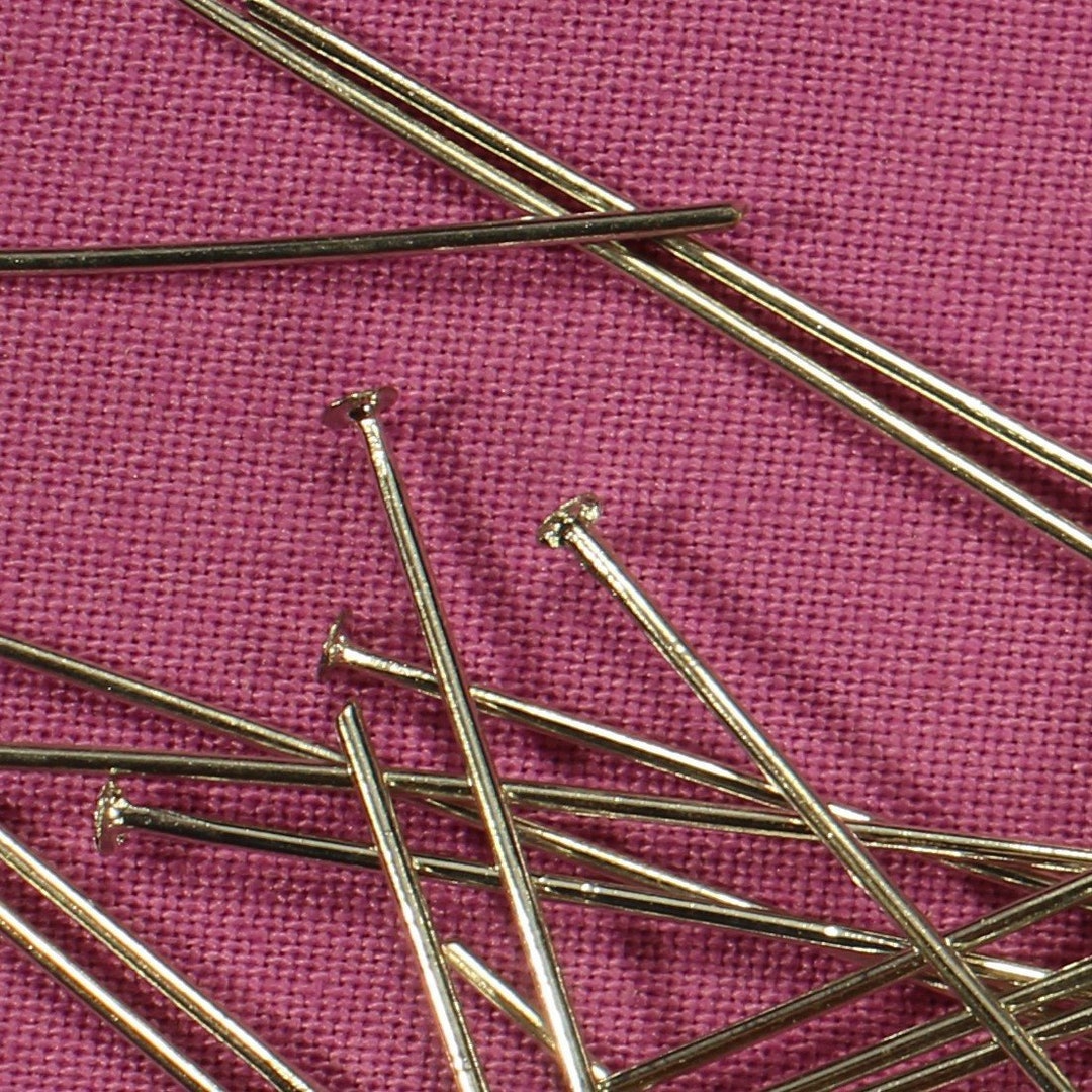 Head Pins 45mm Iron Based 21 Gauge Silver Tone Findings - 0968 - Etsy