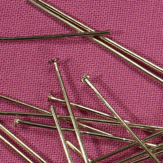 Head Pins 45mm Iron Based 21 Gauge Silver Tone Findings 0968 | Etsy