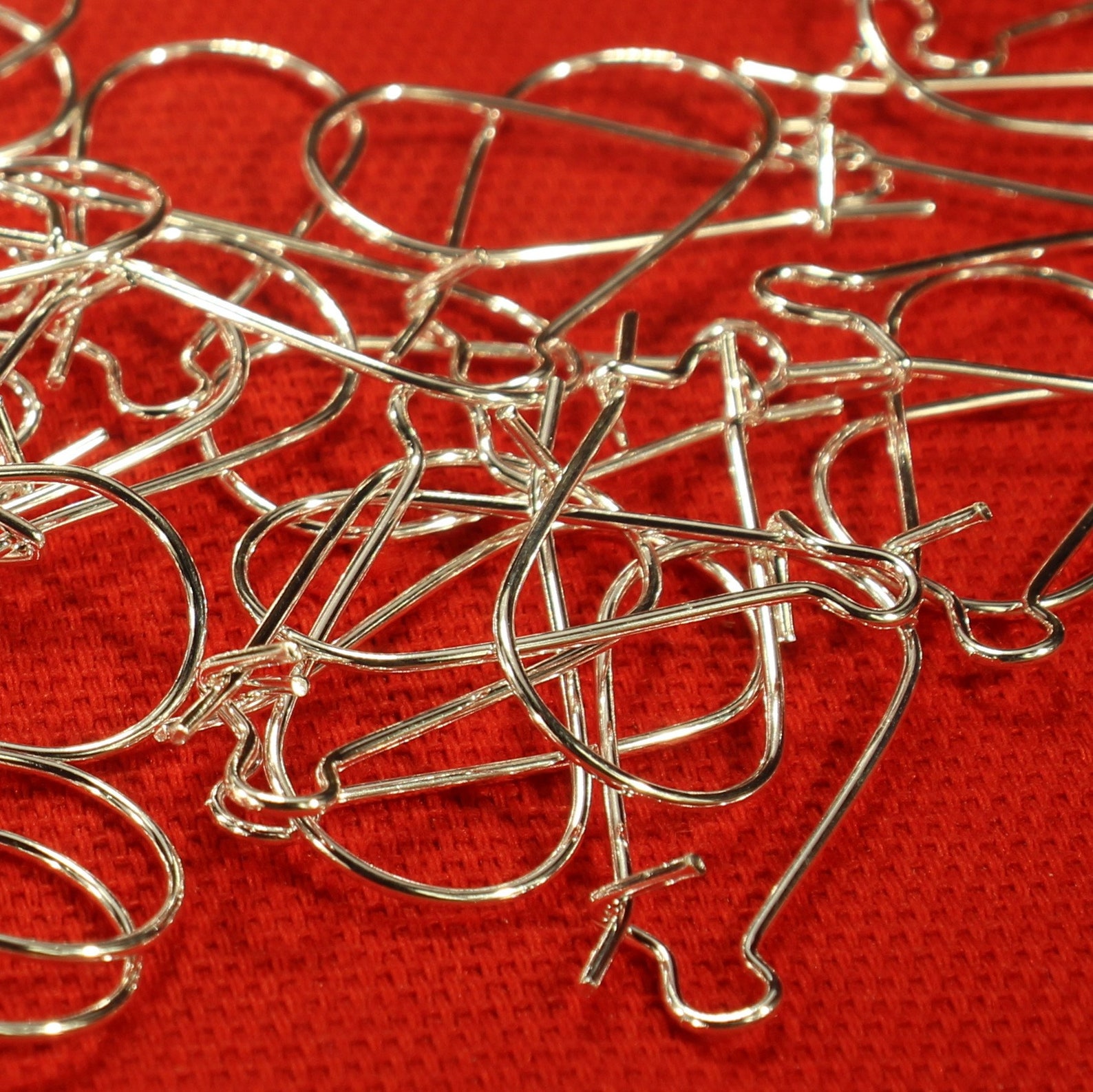 Kidney Ear Wire Hooks 24mm Silver Plated 21 Gauge Metal Alloy Earring ...