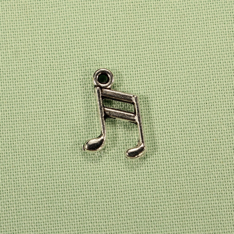 Musical Note 15mm Antique Silver Tone Double Sided Music Charms - 0622 ...