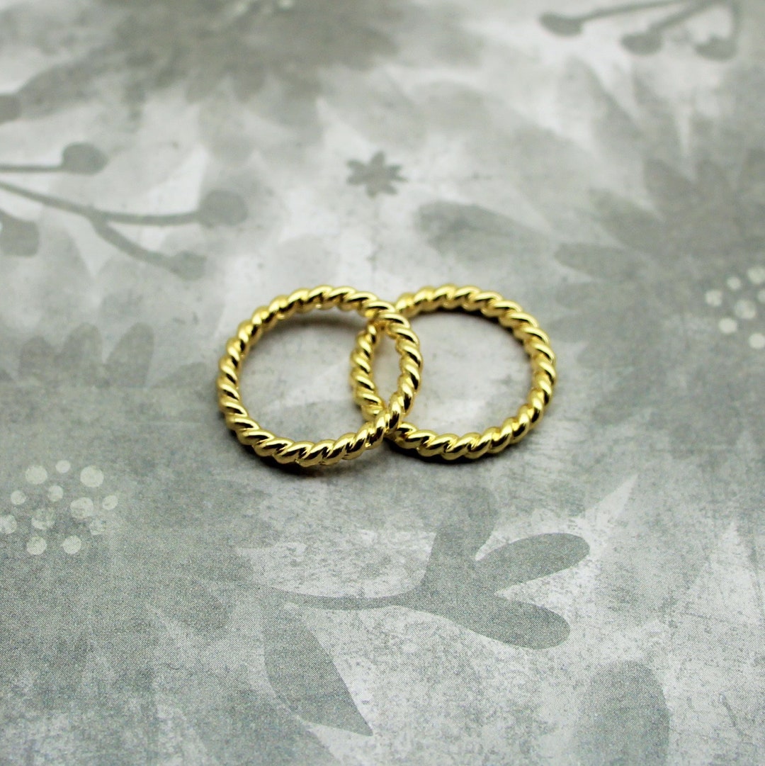 20mm Soldered Gold Plated Rope Design Closed Jump Ring Findings - 1636 ...