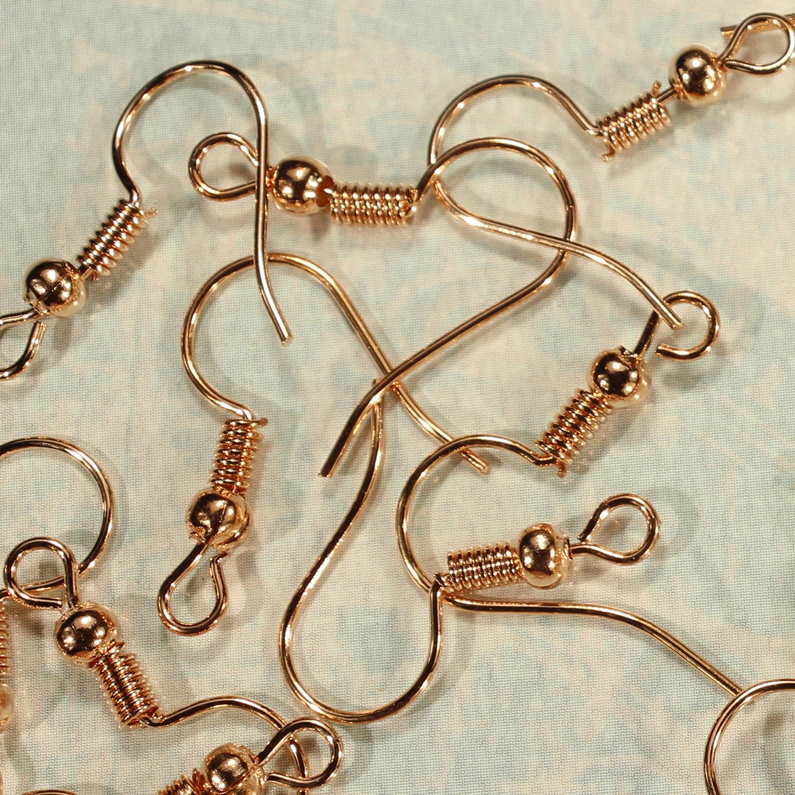 Ear Wire Hooks 20mm Iron Based Alloy Rose Gold Finish With Wire Wrap ...