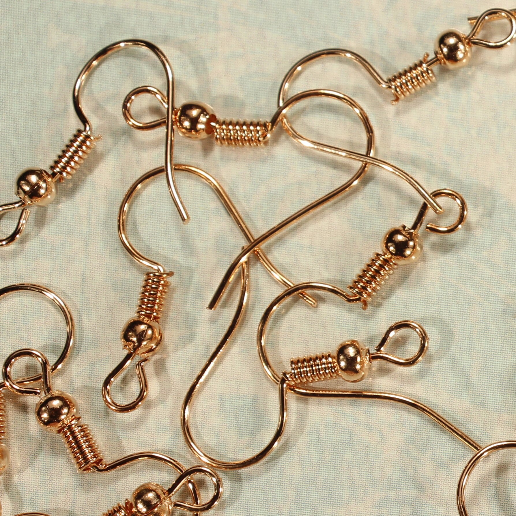 Ear Wire Hooks 20mm Iron Based Alloy Rose Gold Finish With | Etsy