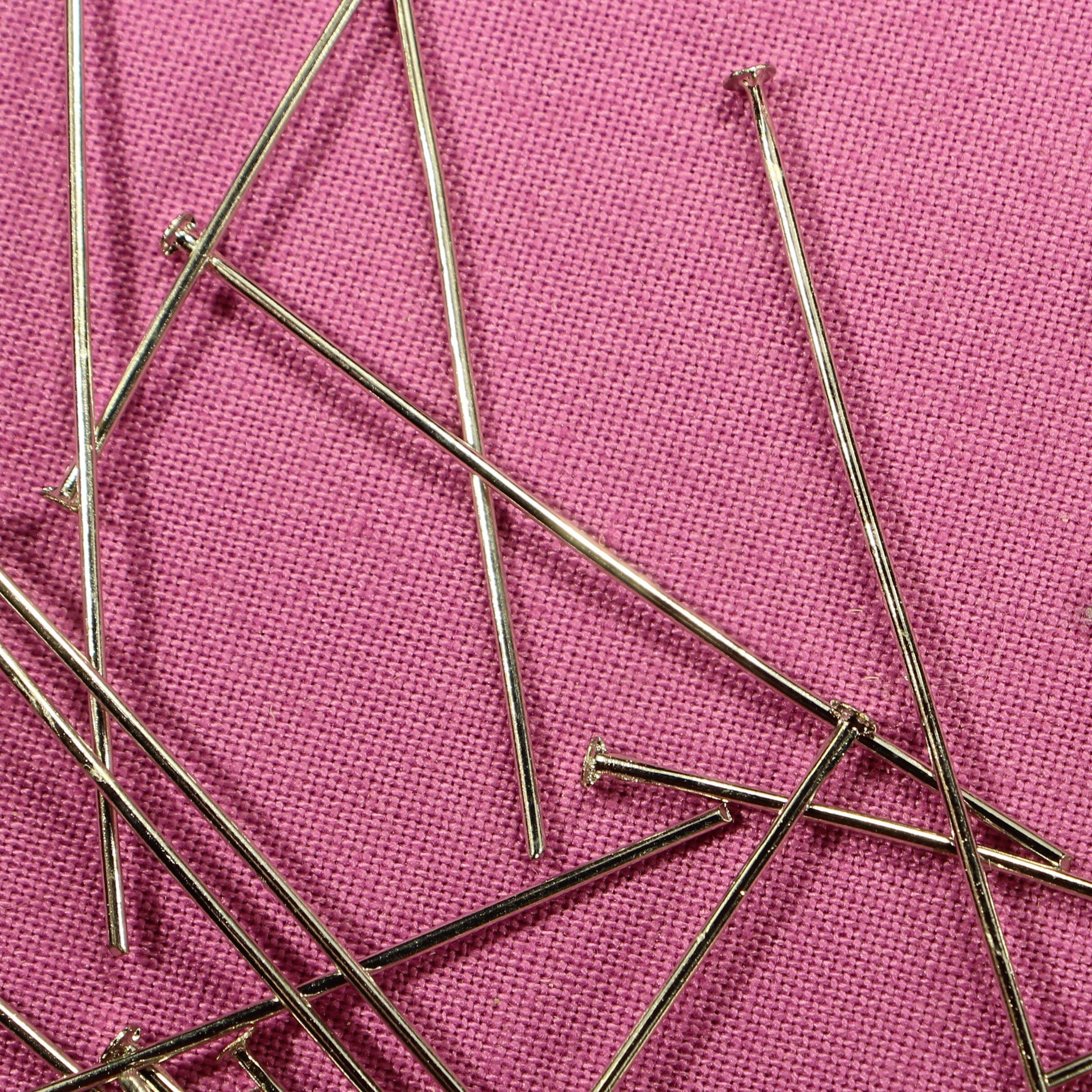 Head Pins 45mm Iron Based 21 Gauge Silver Tone Findings - 0968 - Etsy