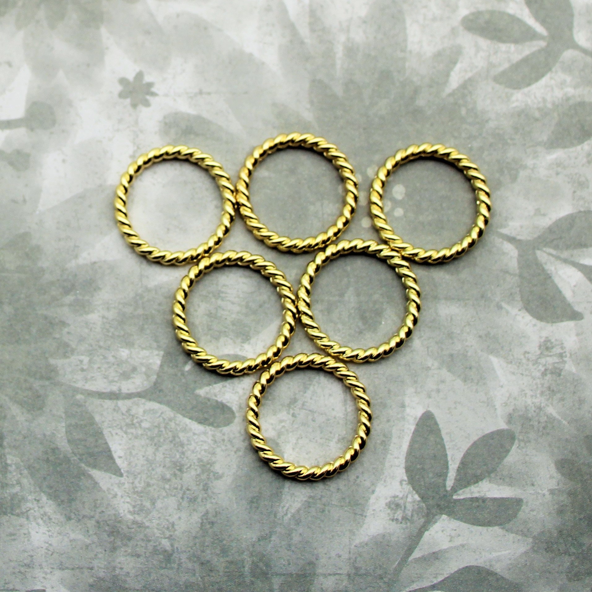 20mm Soldered Gold Plated Rope Design Closed Jump Ring | Etsy