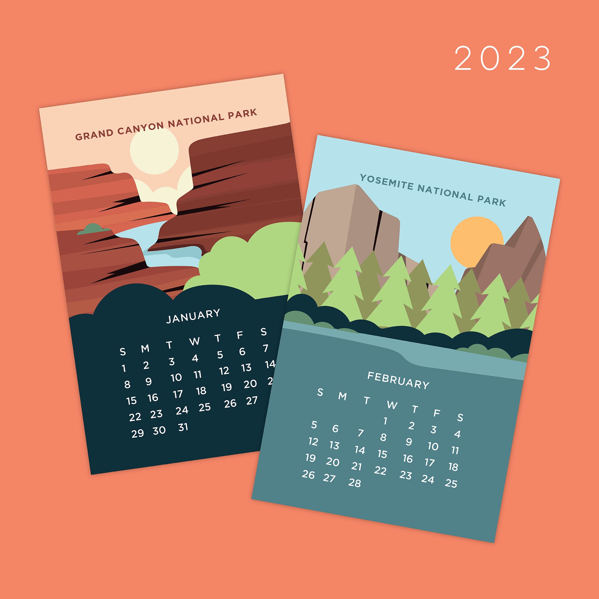 2023 National Parks Calendar - 4"x6" - Etsy