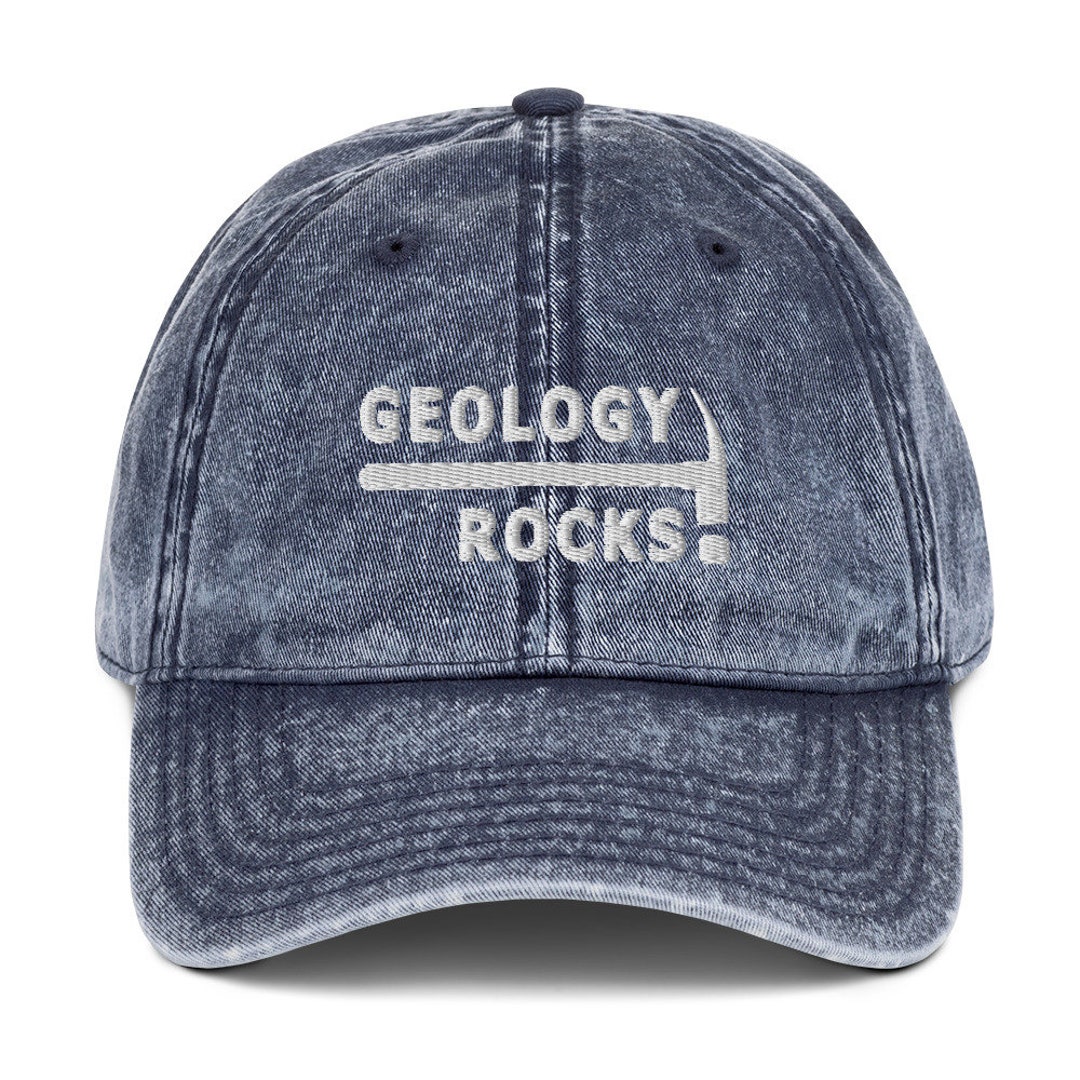 Geology Rocks, Vintage Cotton Twill Cap, Denim Dad Hat, , Geologist ...