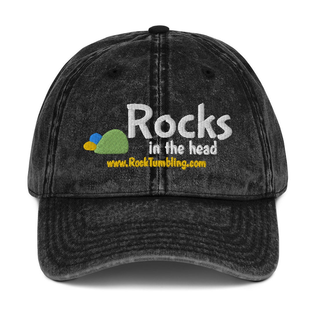 Rocks in the Head, Vintage Denim Cotton Hat, Rock Hound Cap, Lapidary ...