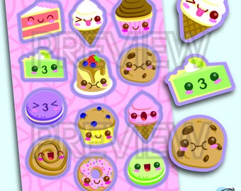 Cute food stickers | Etsy