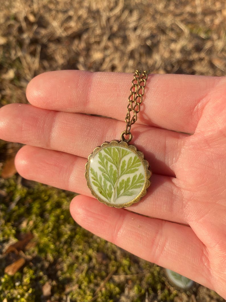 Real Fern Resin Pendant: Handmade Antique Bronze Necklace - Etsy