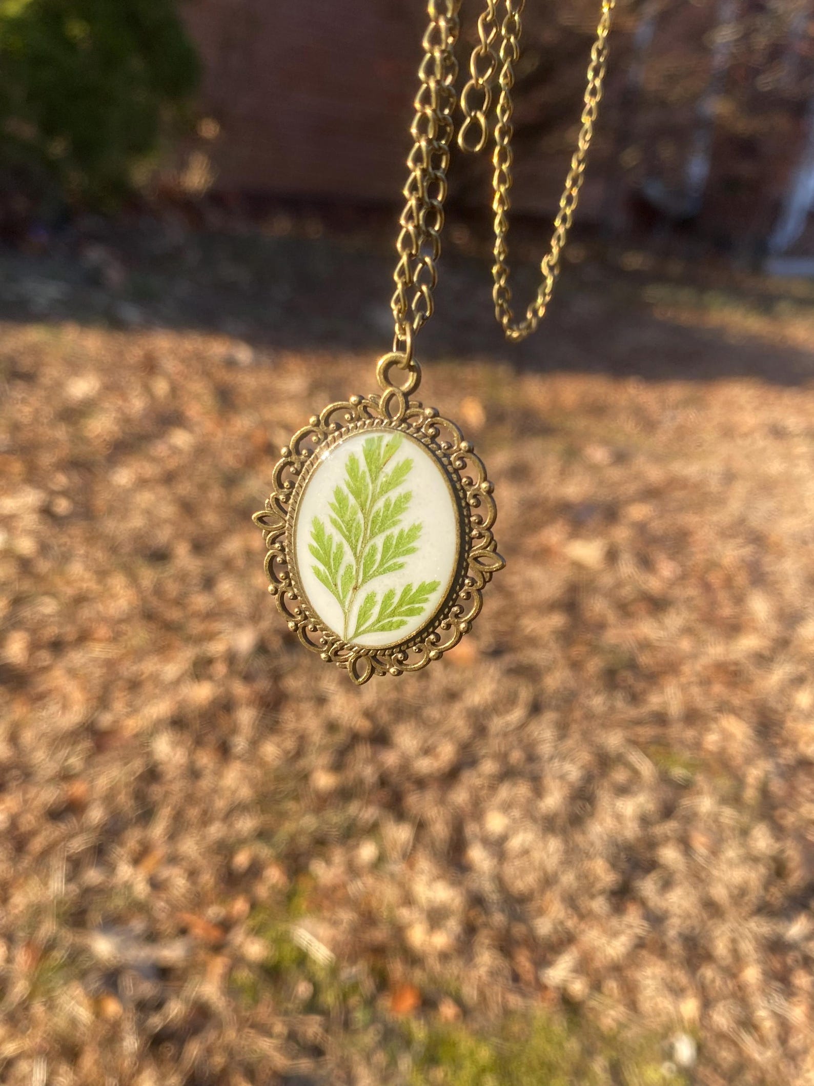Real Fern Resin Pendant: Handmade Antique Bronze Necklace - Etsy