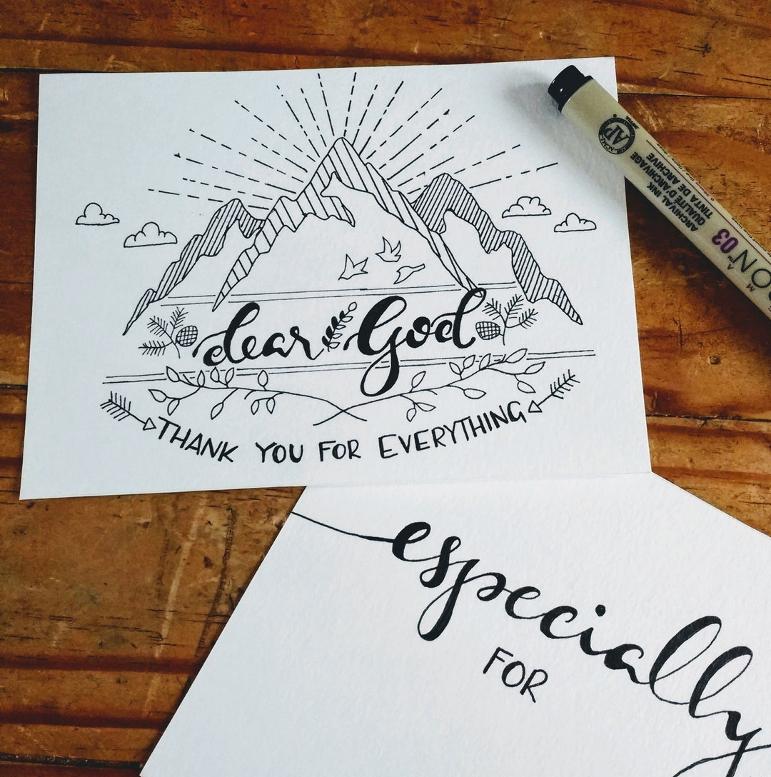 Dear God Thank You Card - Etsy