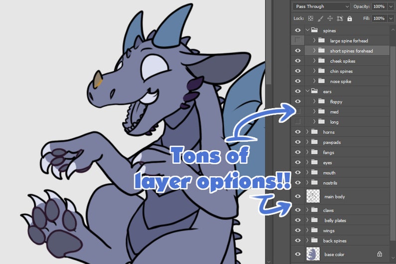 Kobold lineart base | Etsy