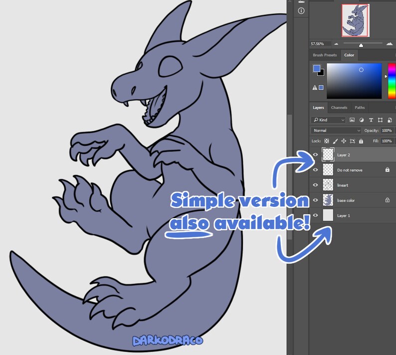 Kobold lineart base | Etsy