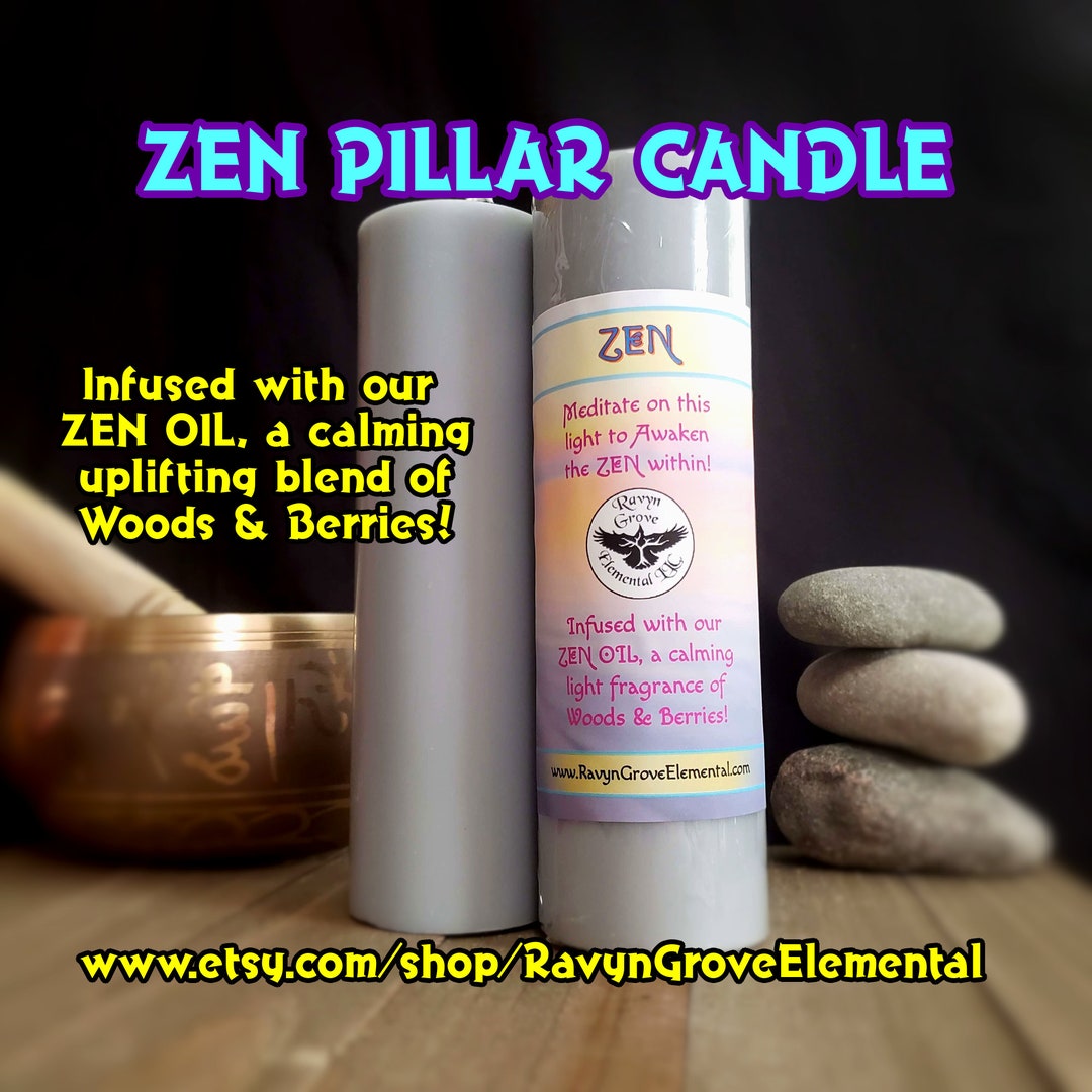 ZEN Meditation Pillar Candle Infused With Our Handcrafted ZEN - Etsy