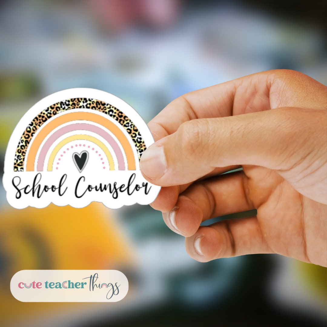 School Counselor Rainbow Sticker| Weather-resistant| Water Bottle ...