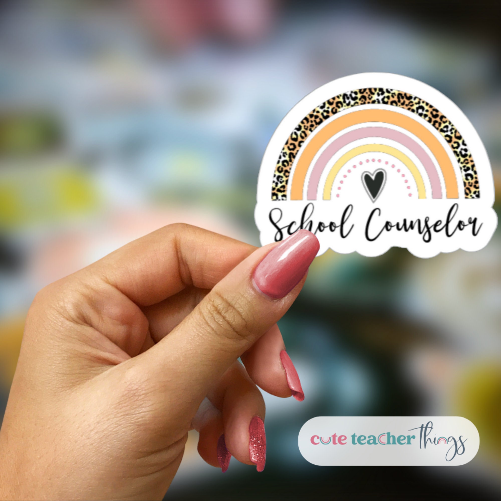 School Counselor Rainbow Sticker| Weather-resistant| Water Bottle ...