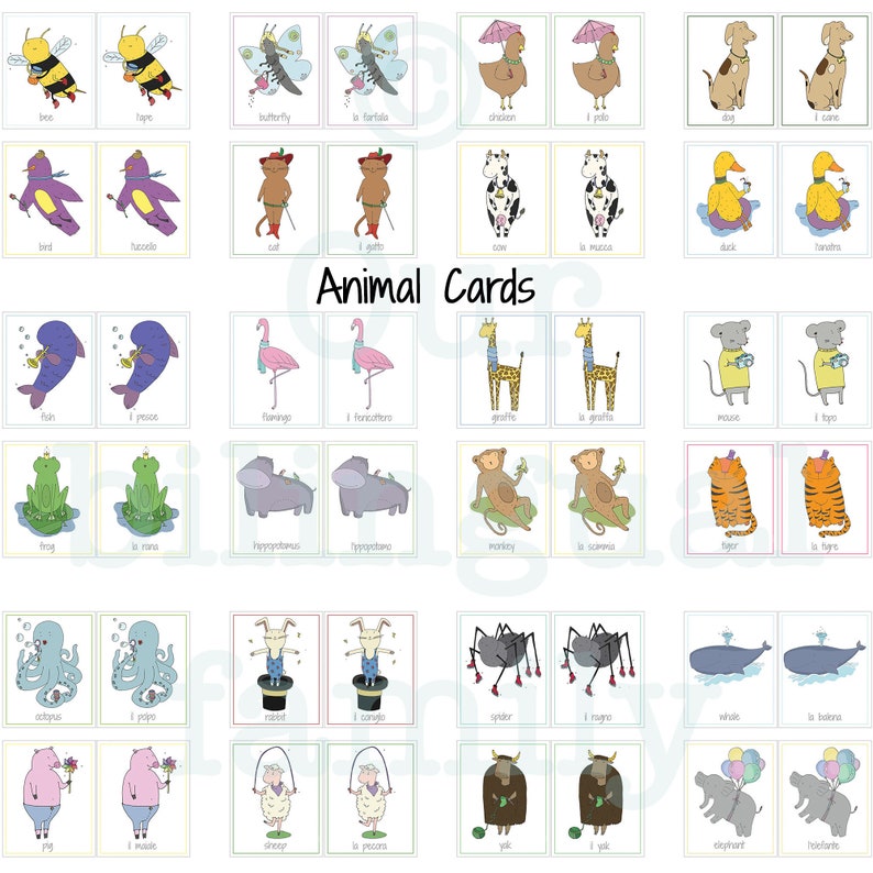 English Italian Bilingual Activity Pack, Flash Cards, Learn to Write ...