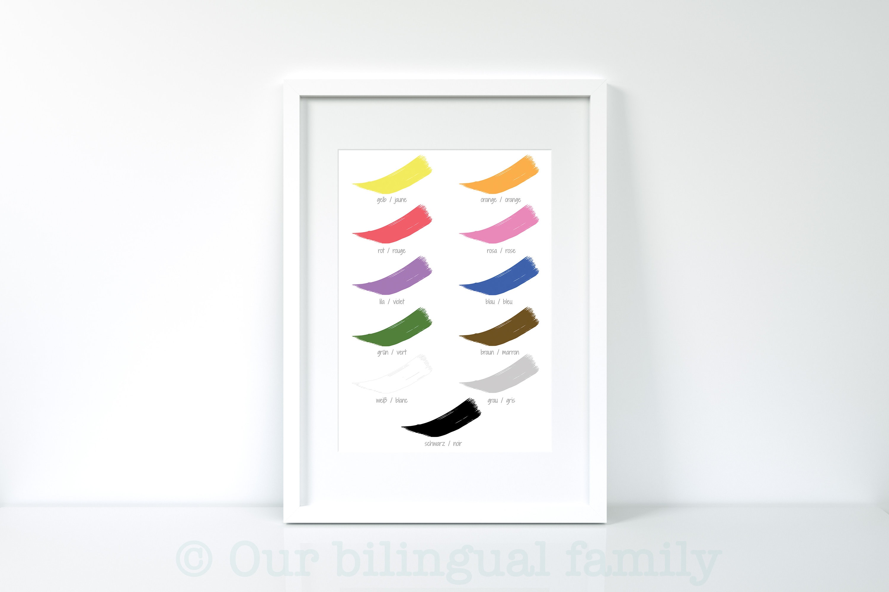 German French Colours Poster, Bilingual Nursery Art (digital Download ...