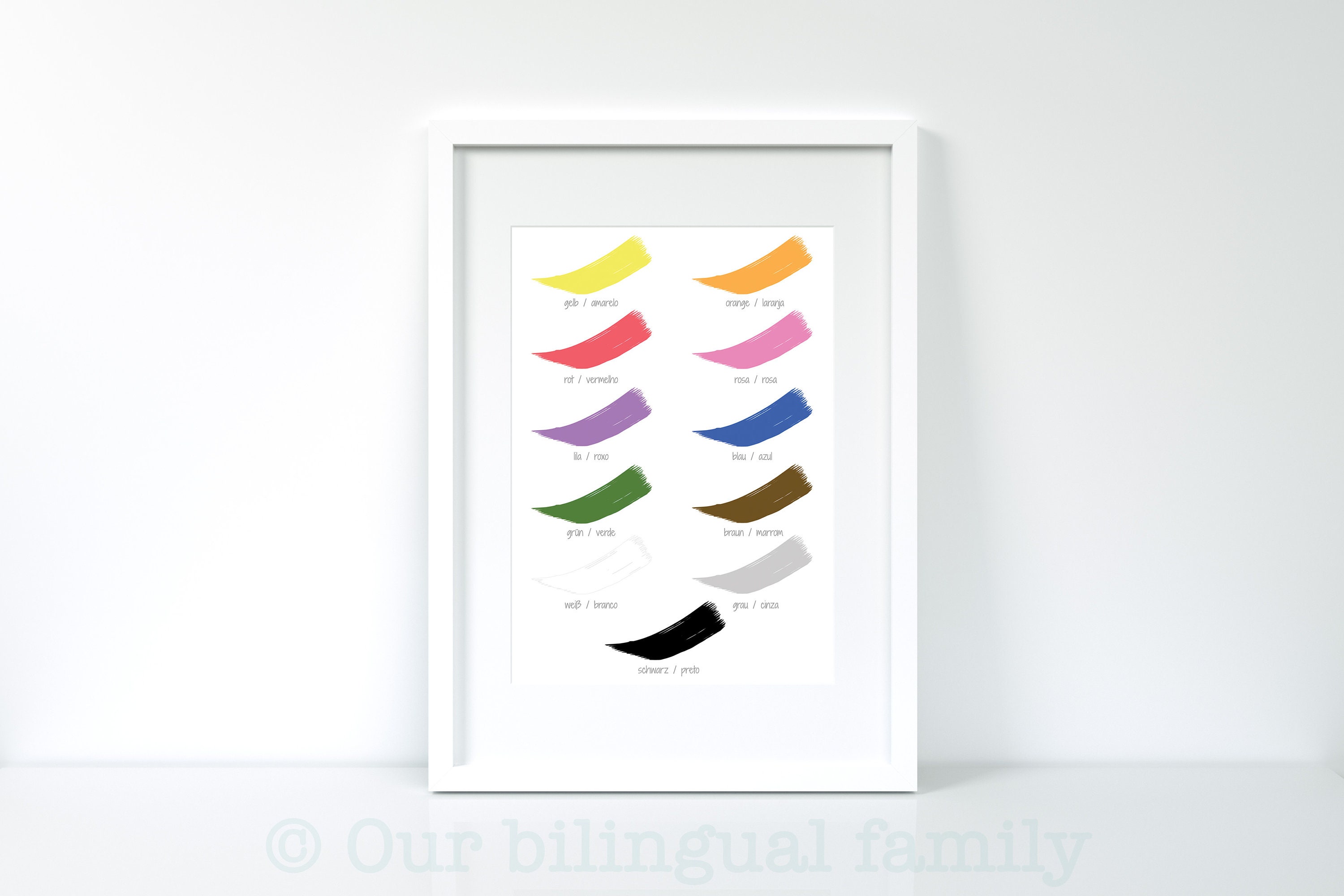 German Portuguese Bilingual Colours Poster, Colour Chart,nursery Art ...