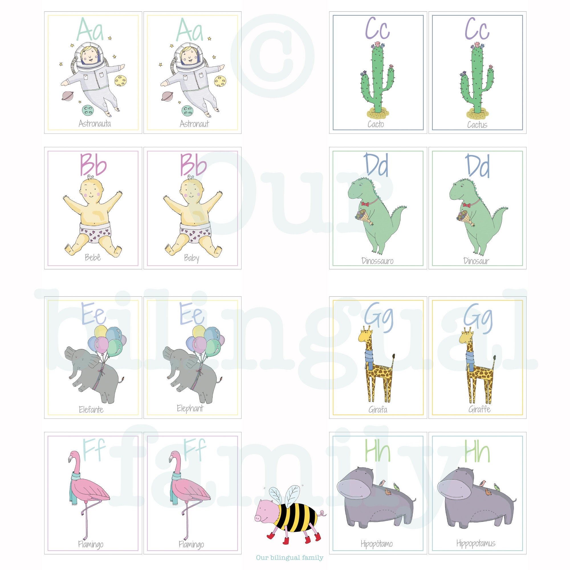 English Portuguese Bilingual ABC Flash Cards, Printable Games ...