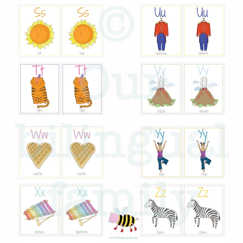 English Portuguese Bilingual ABC Flash Cards, Printable Games ...