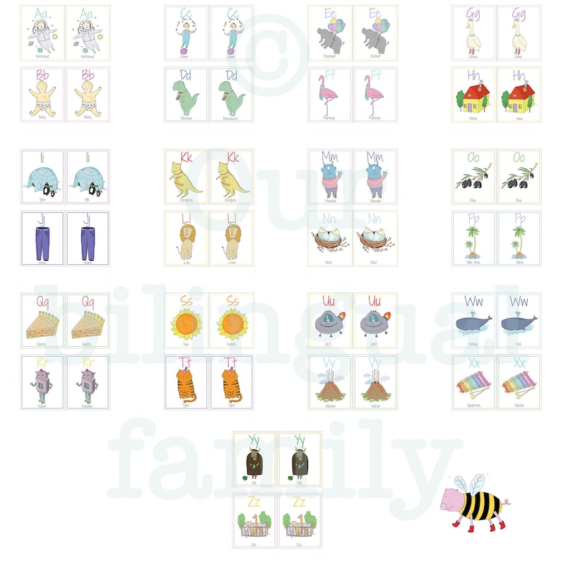 English German Bilingual ABC Flash Cards, Printable Games, Educational ...