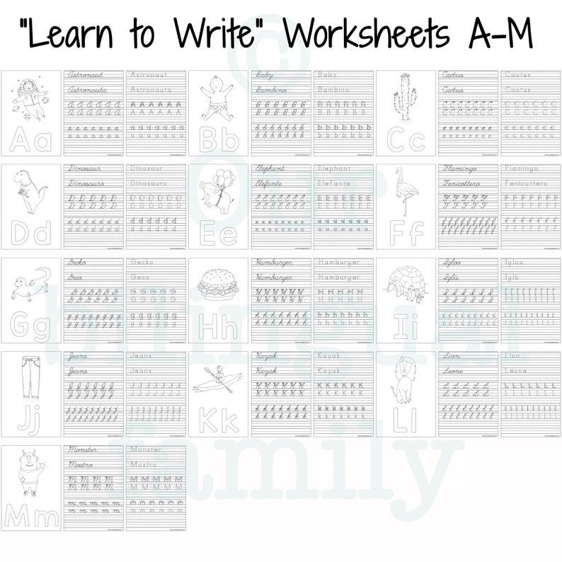 English Italian Bilingual Activity Pack, Flash Cards, Learn to Write ...