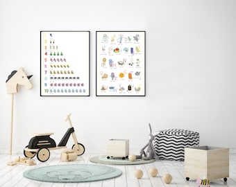 English Swedish Bilingual Language Posters Set of 2 Animal | Etsy