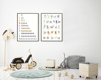 English Swedish Bilingual Language Posters Set of 2 Animal | Etsy