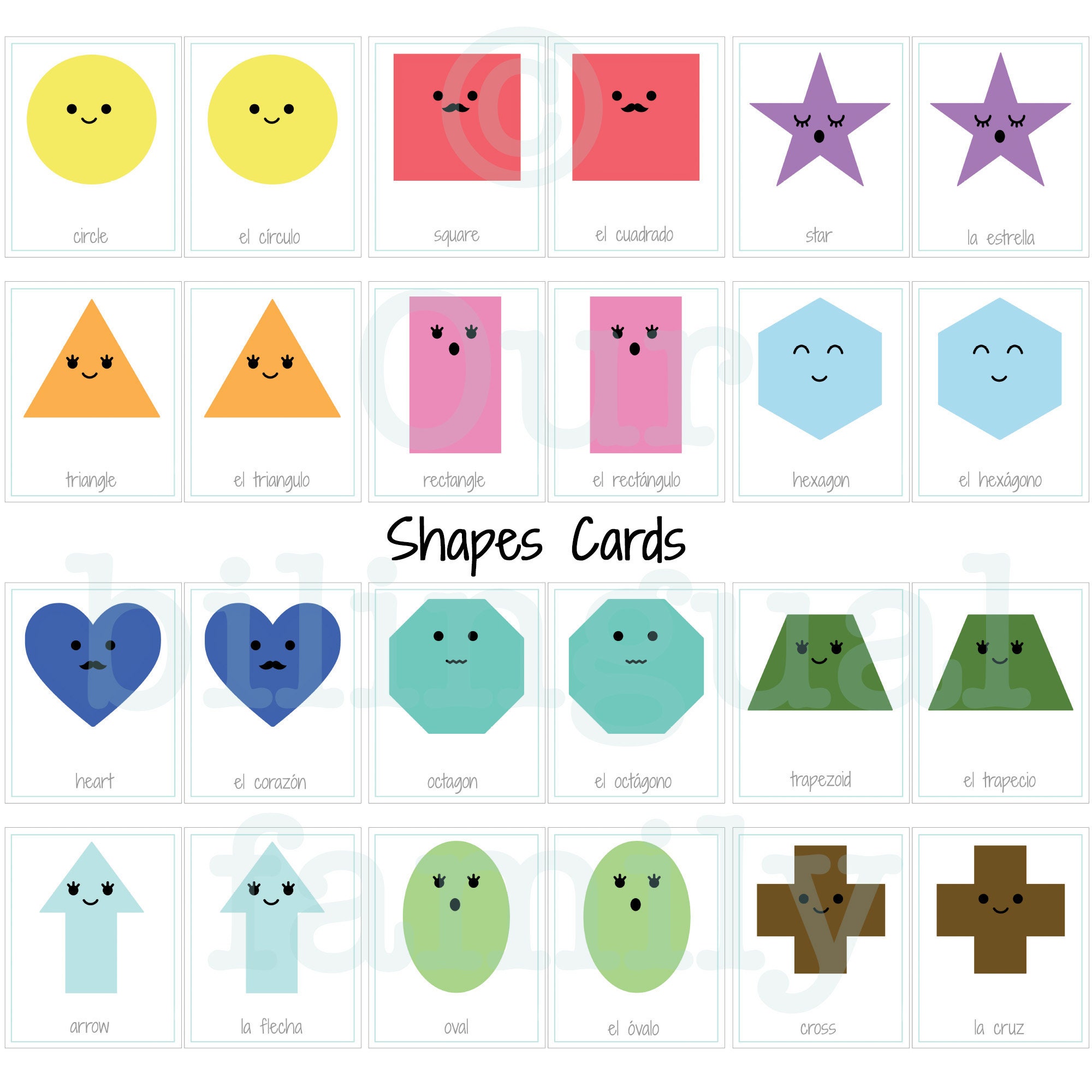 English Spanish Bilingual Activity Pack Flash Cards Learn to | Etsy