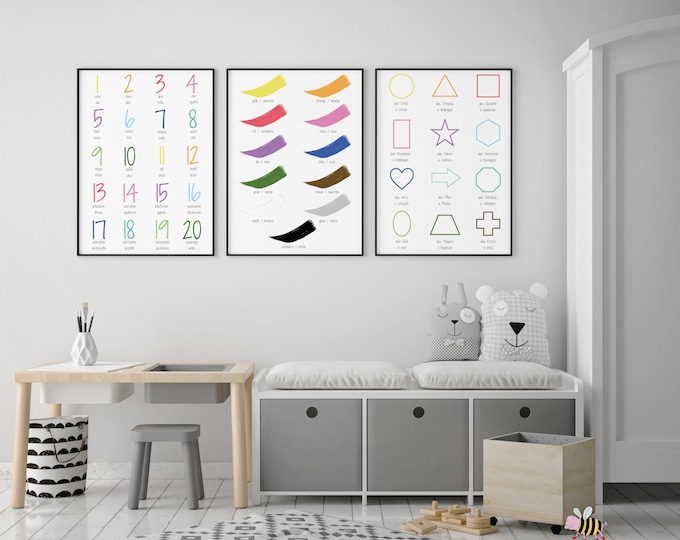 PORTUGUESE Numbers Poster With Animals From 1 to 10 - BIG POSTER 13x19 ...