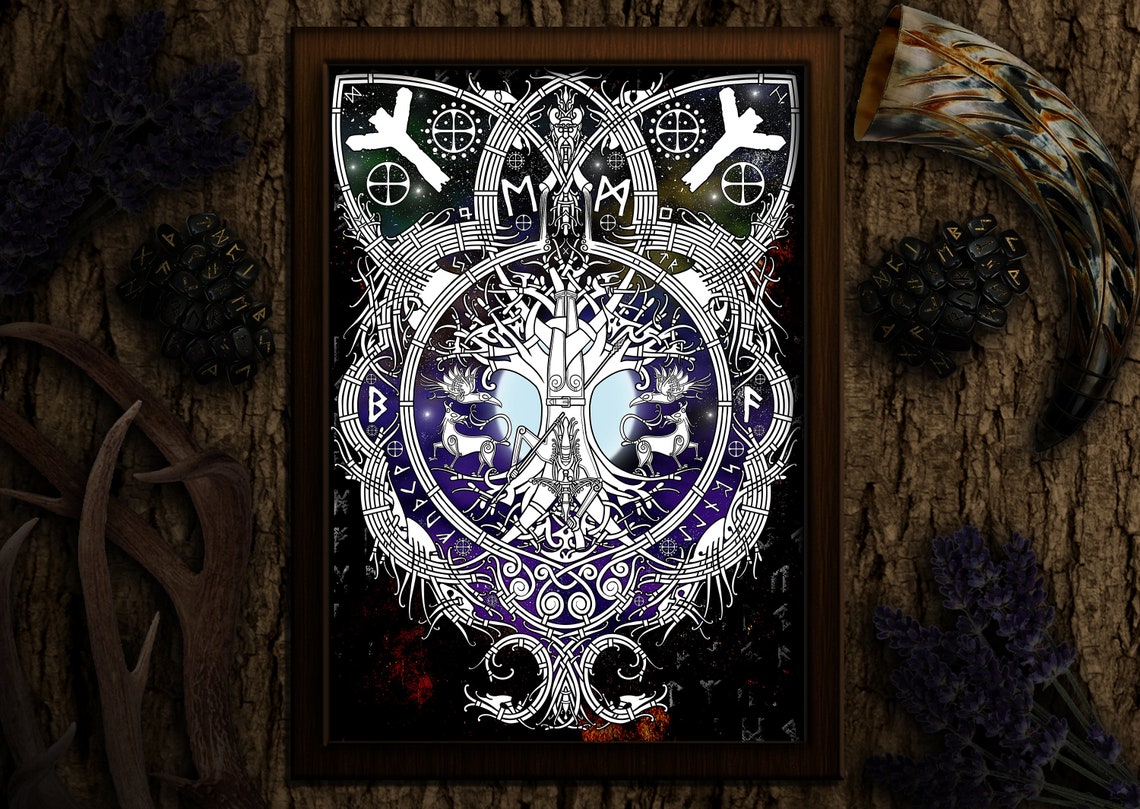 Odin Learning the Runes Print - Night Variation - Norse Mythology ...