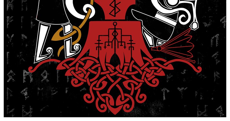 Brokkr and Sindri Traditional Norse Knotwork Art Coloured - Etsy
