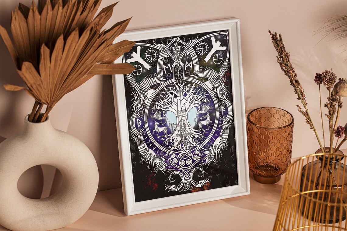 Odin Learning the Runes Print - Night Variation - Norse Mythology ...